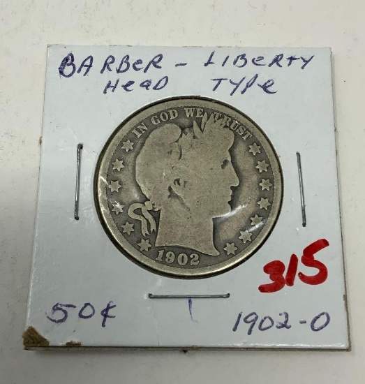 1902-O BARBER HALF DOLLAR | Coins & Currency Coins US Coins Half Dollars Barber Half Dollars ...