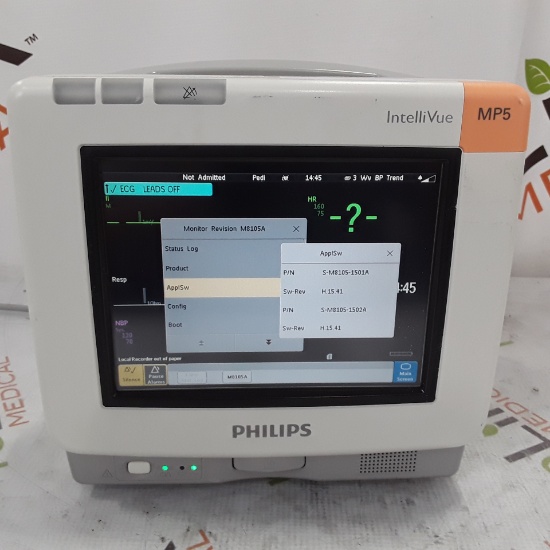 Philips Intellivue MP5 - ECG, Fast SpO2, NIBP, Press, Temp Patient ...
