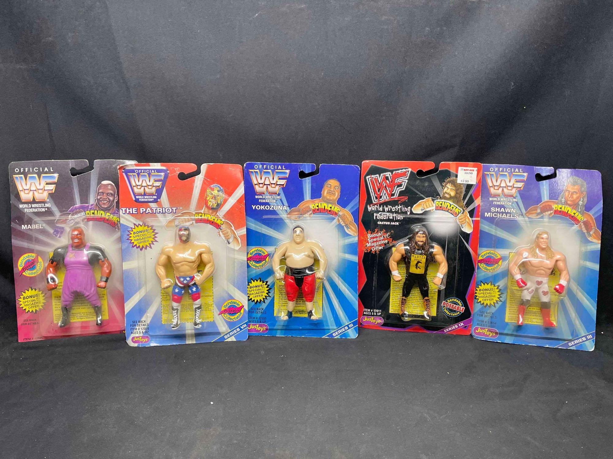 Vintage WWF WWE Bend Ems Action Figures JusToys | Proxibid