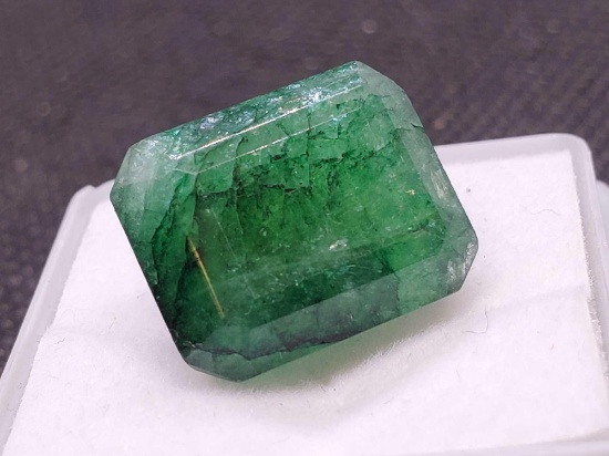 Emerald Cut Deep Green Emerald Gemstone 12.70ct | Jewelry, Gemstones ...