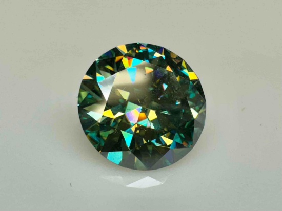 4 4ct Brilliant Cut Blue Green Moissanite Diamond Gemstone Gra Cert