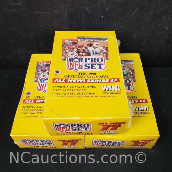 3 Factory Sealed boxes 1990 Pro Set series 2 football cards | Art ...