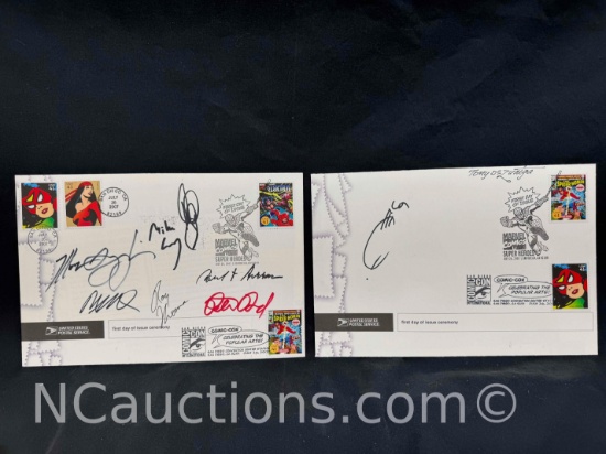 Pair of Multi Signed Marvel Comic Con First Day Covers Joe Quesada more ...
