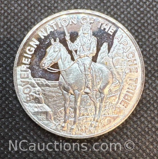 Sovereign Nation Of the Apache Tribe .999 Fine Silver Coin 26.31 Grams ...