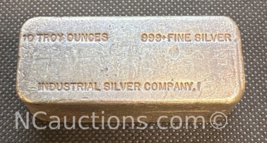Industrial Silver Company 10 Troy Oz .999 Fine Silver Bullion Bar ...