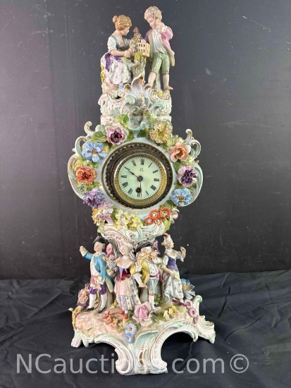 capodimonte Meissen Porcelain Clock 24x12 inches | Online Auctions ...
