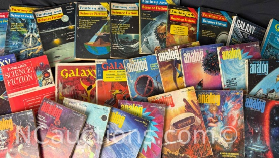 Approx 50 Vintage Sci Fi Fantasy Pulp Books Analog, Galaxy, more | Art ...