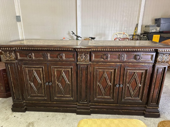 Cabinet 89 inches long 26 inches wide 42 inches tall does have a few ...