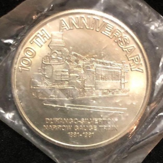 1981 Durango-Silverton Narrow Gauge Train 100th Anniversary Token ...