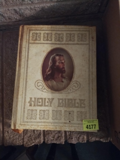 aHoly Bible, King James Version, likely a vintage edition, featuring a ...