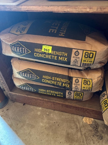 (3) 80 lb bags of concrete buyer must remove and load stored inside ...