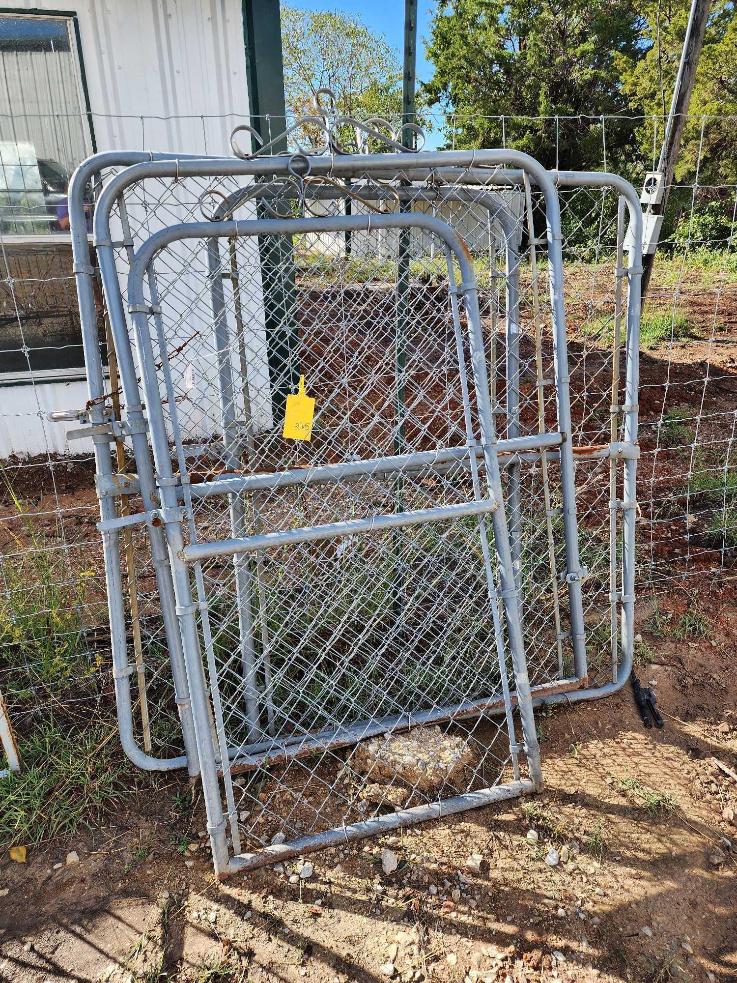 Four Cyclone fence gates. Two 3 foot gates, one 4 | Proxibid
