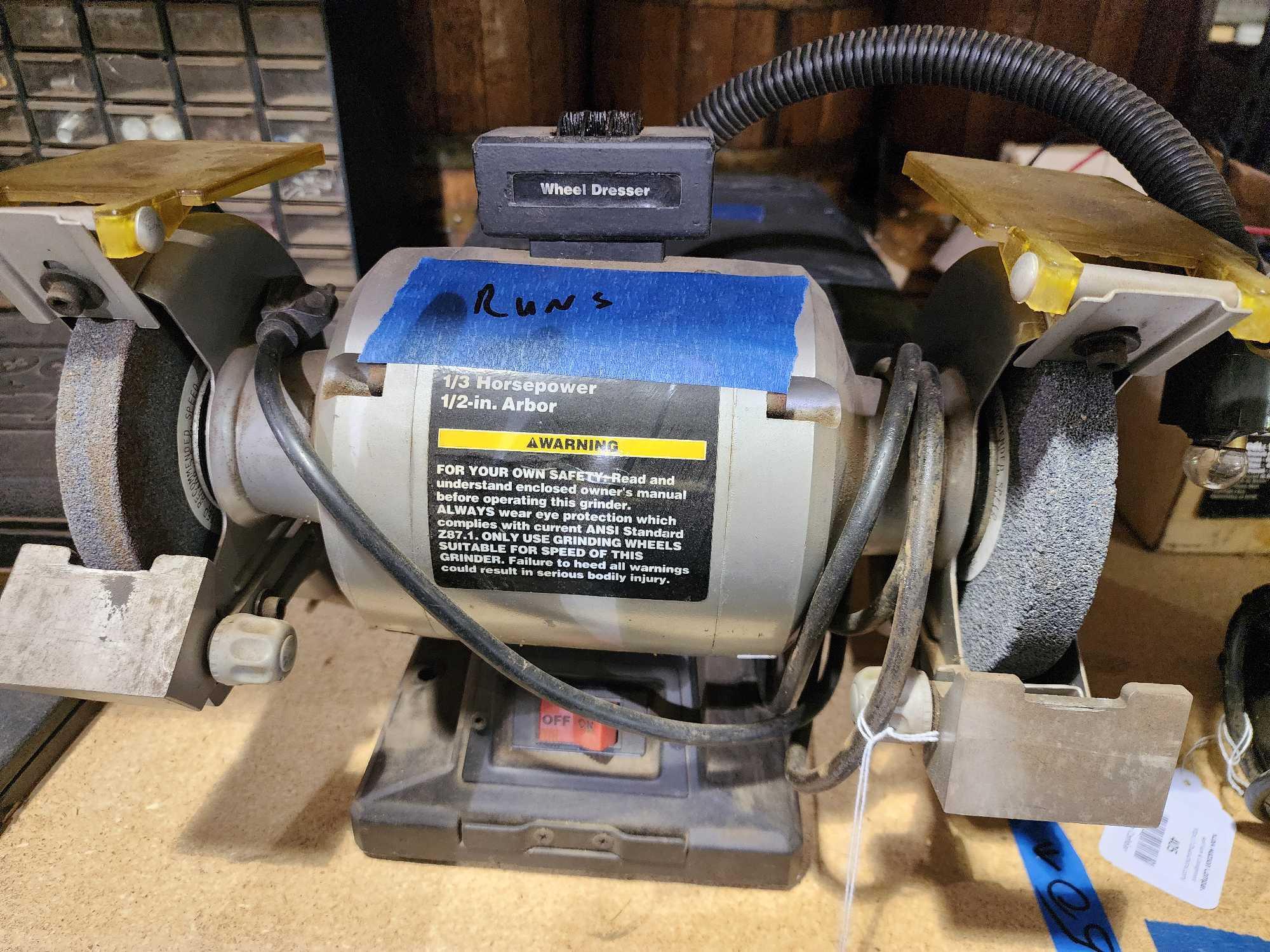 Craftsman 1/3 hp 6" bench grinder. Used in very | Proxibid