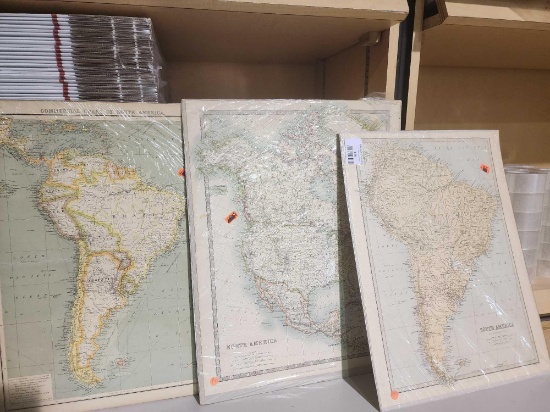 Three reproduction of old world maps. Wrapped. | Art, Antiques ...