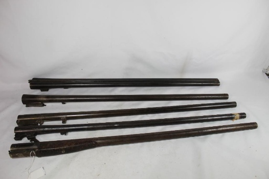 Four single shot shotgun barrels and one double barrel SS. Used ...