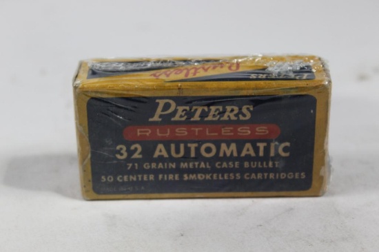 Vintage Peters box of 32 Auto 71gr metal case bullets. Count 46. | Guns ...