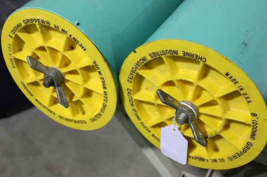 Two 8" PVC plastic pipes with end caps and Two gripper inside tube ...