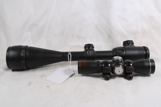 Two rifle scopes. Center Point duplex 6-20x 50, with parallax and red ...