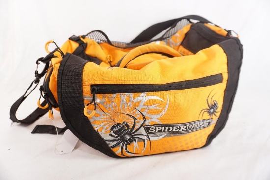 One orange and black nylon Spiderwire tackle bag. Looks as new ...