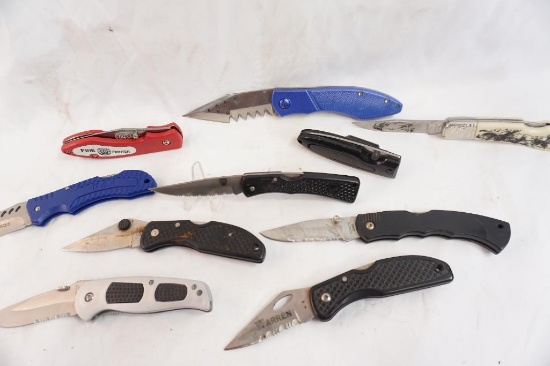 Ten assorted folding pocket knives | Online Auctions | Proxibid