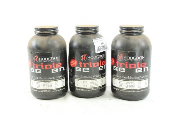 Three bottles of Hodgdon Triple Seven Black powder propellant. Will not ...