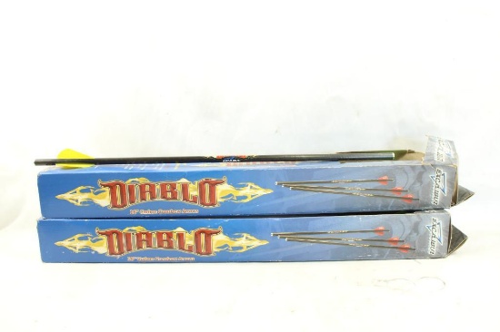 Two boxes of Excalibur Diablo 18" carbon crossbow arrows new in box, 13 ...