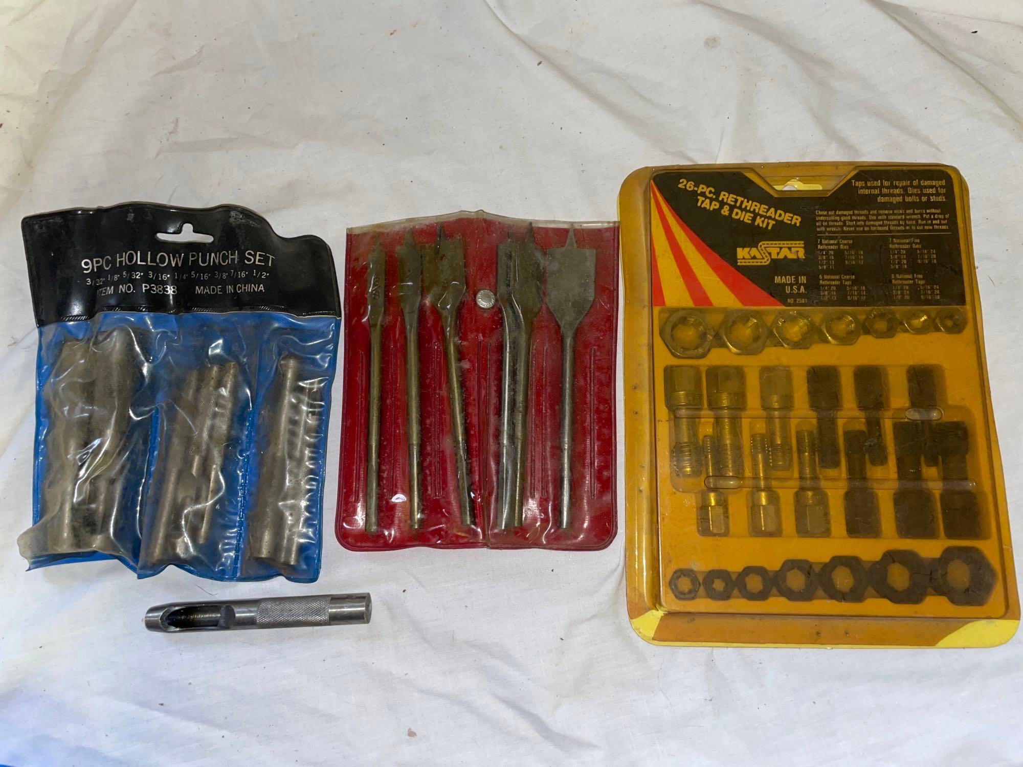 Tap and Die Set, Hollow Punch Set, Drill Bits | Proxibid