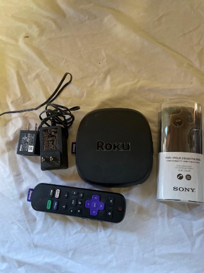 Roku Setup and Sony Headphones | Online Auctions | Proxibid