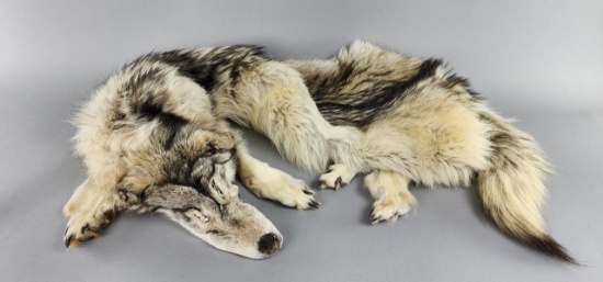 Timber Wolf Fur Pelt with Paws and Head | Art, Antiques & Collectibles ...