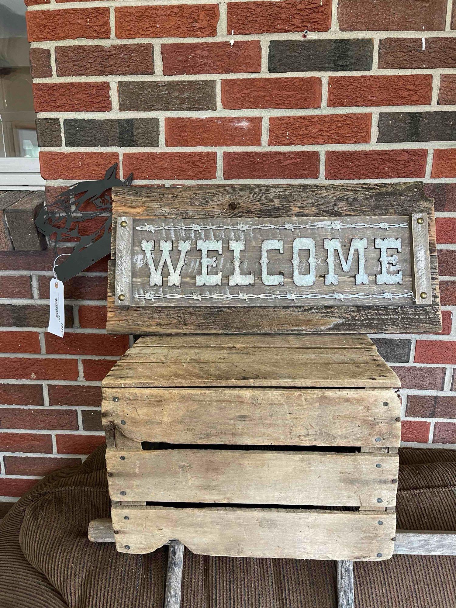 Taxidermy horse welcome sign | Proxibid