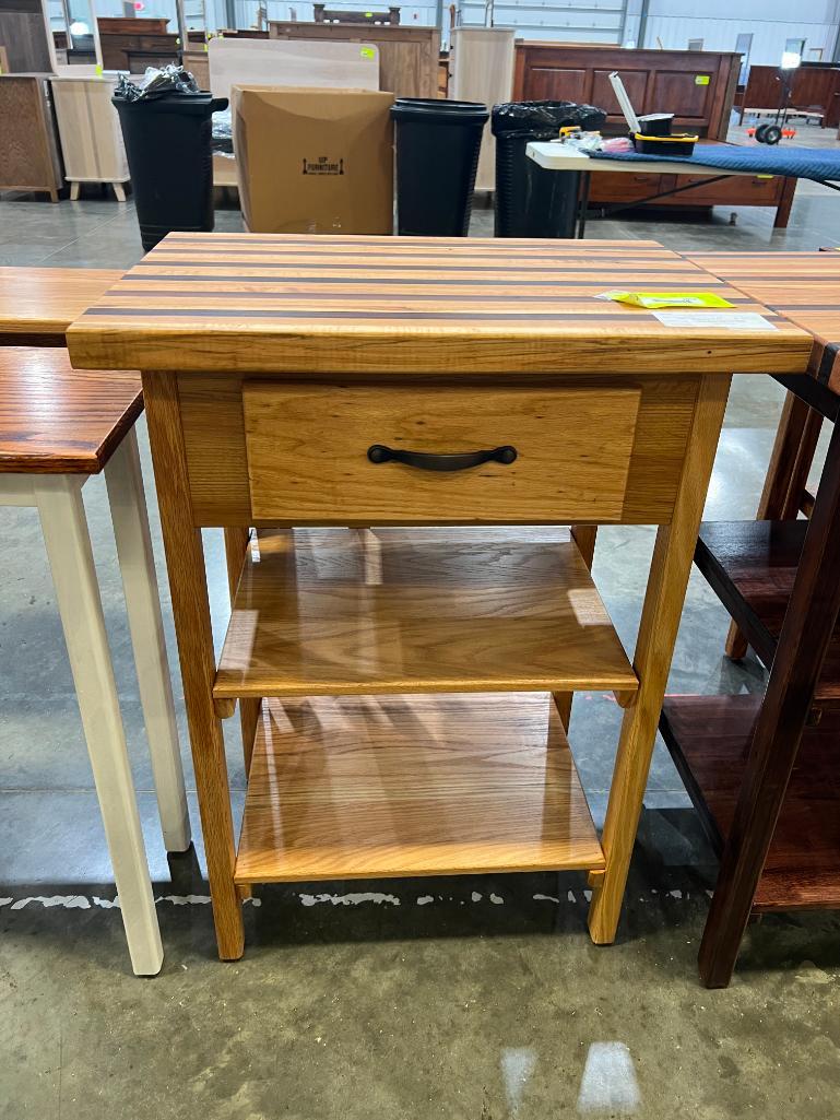 PINE BUTCHER BLOCK STAND 25X19X35 IN | Proxibid