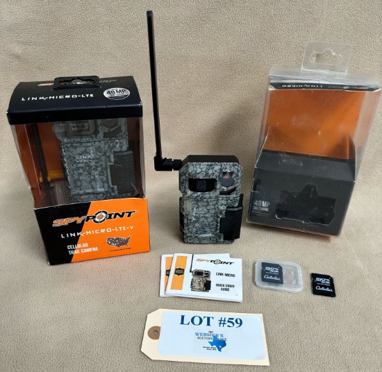 (2) SPYPOINT CELLULAR CAMERAS W/ MEMORY CARDS | Online Auctions | Proxibid