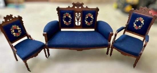 3 PIECE VICTORIAN PARLOR SET | Online Auctions | Proxibid