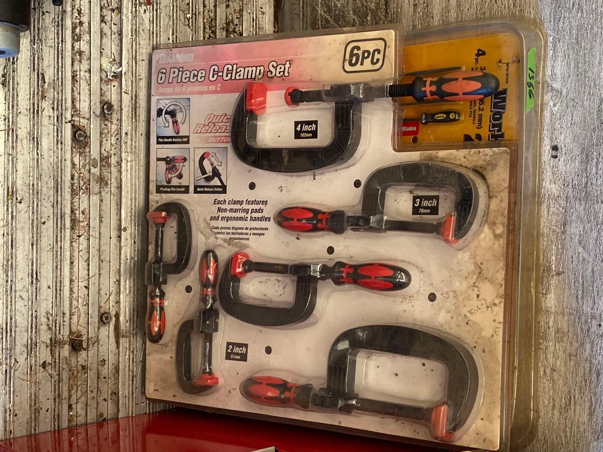 Diamond 6 Pc C Clamp Set Nib And Worksmith 20 Pc Proxibid