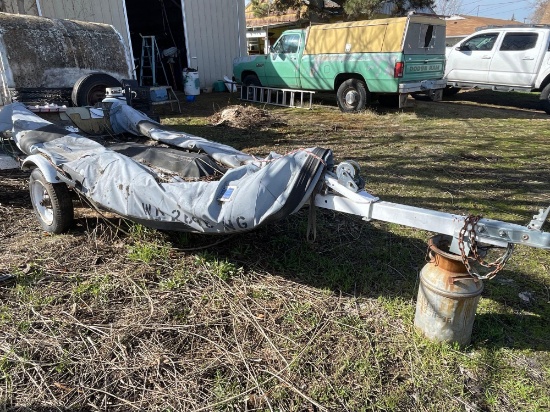 Inflatable Raft w/ Trailer | Online Auctions | Proxibid