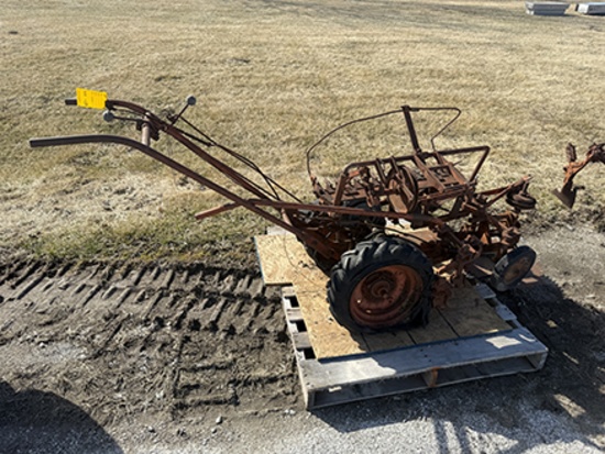 Walk behind belt driven garden tractor frame with attachments | Online ...