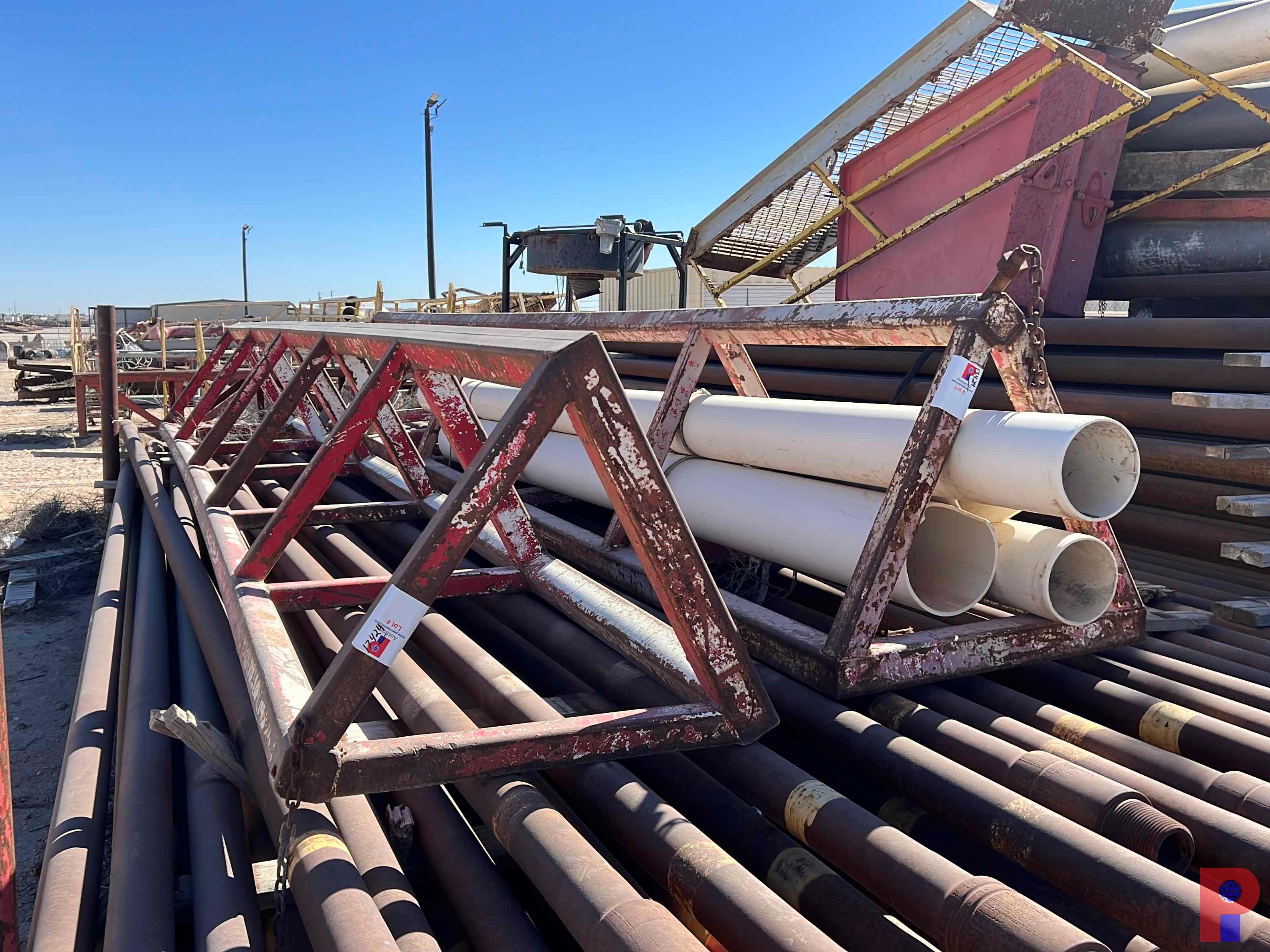 (2) 42"H X 27'L TRIANGLE PIPE RACKS | Proxibid