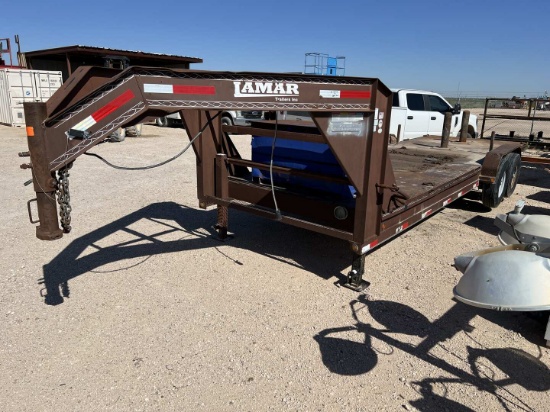 2015 LAMAR 24' X 7' T/A GOOSENECK BOP/UTILITY TRAILER 2 BOP Stumps ...