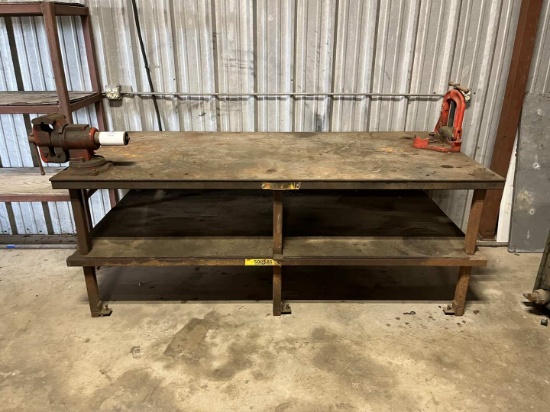 8' X 4' X 3' STEEL SHOP TABLE | Heavy Construction Equipment Drilling ...