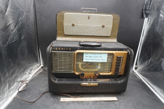 Rare Zenith Trans-Oceanic Tube Radio with Antenna (Tested w/ Static ...