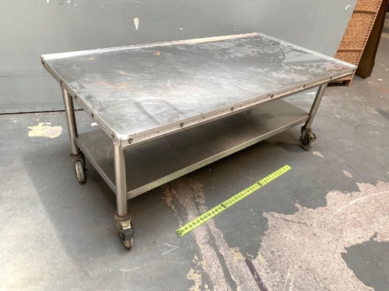 Rolling Stainless Steel Work Table 60.75" x 30.75" x 24.25" | Online ...