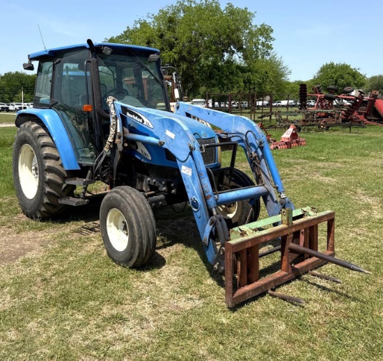2005 New Holland TL80A Cab Tractor with New Holland 32LC Front Loader ...