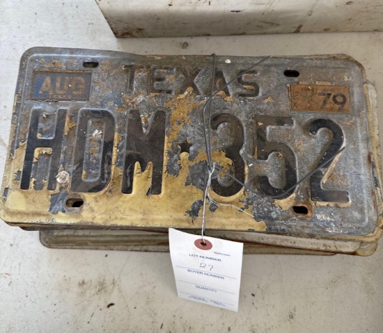 Stack of Misc. Texas License Plates from 1970s, 1980s, and 1990s ...