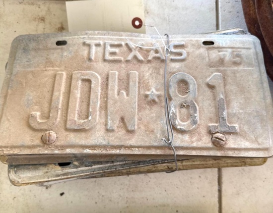Stack of Misc. Texas License Plates from 1970s, 1980s, and 1990s | Art ...