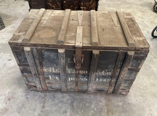Wells Fargo & Company Express Iron-Bound Cargo Trunk | Art, Antiques ...