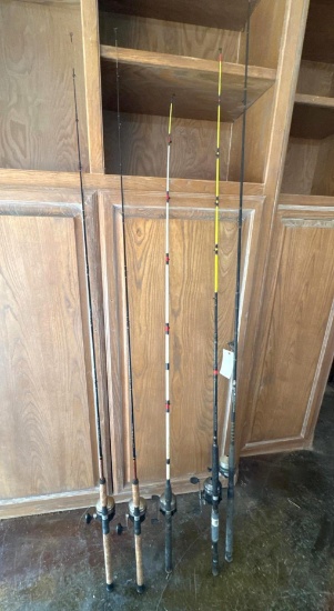 Lot of 5 Fishing Rods with Reels | Estate & Personal Property Sporting ...