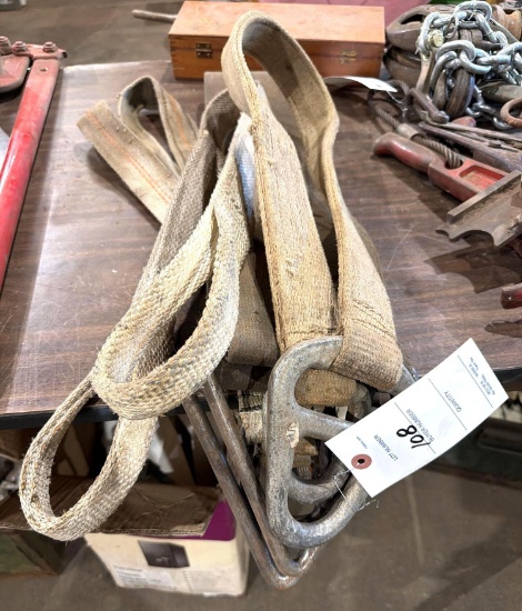 Lot of 5 Heavy-Duty Lifting Slings | Heavy Construction Equipment Lifts ...