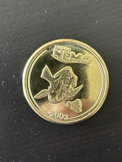 Pixar Fest Disneyland Coin Medallion 2024 Gold Finding Nemo (2003 ...