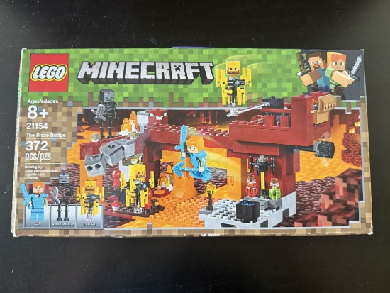 LEGO Minecraft Set #21154 The Blaze Bridge Clean & Complete Used in Box ...