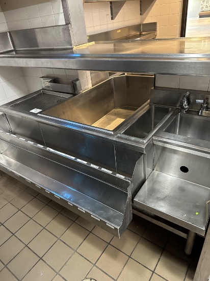 Custom Stainless Steel Pass-Thru Ice Bin w/Cold Plate, Sink w/Blender ...